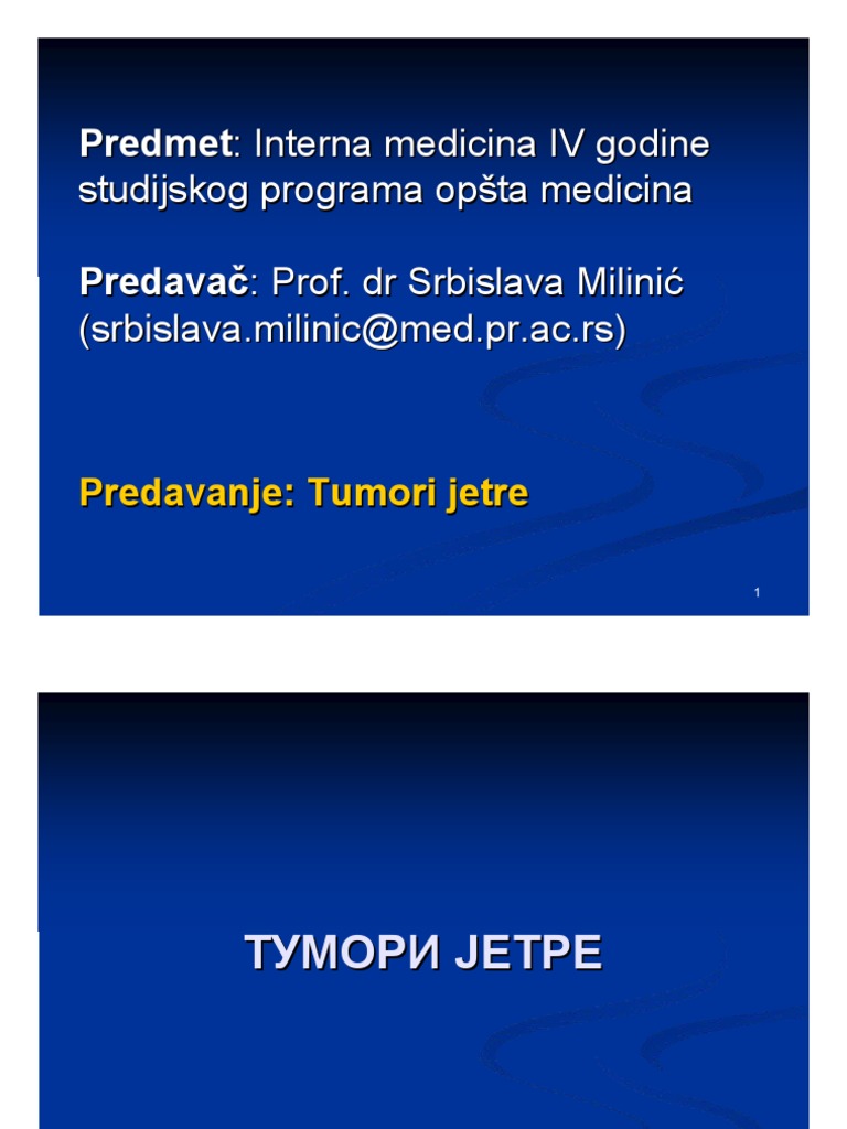 OM IV Interna Med - TUMORI JETRE 2021 | PDF