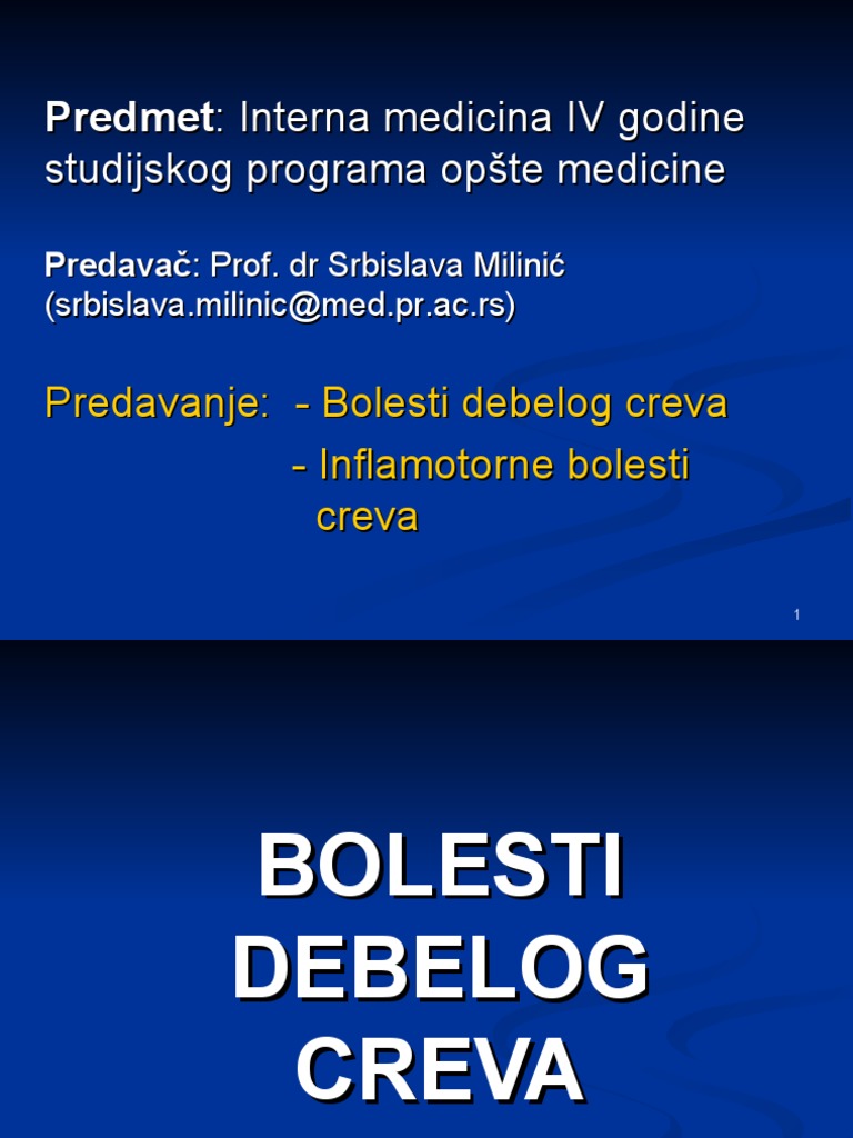 OM IV Interna Medicina Bolesti Debelog Creva I Inflamatorne Bolesti ...
