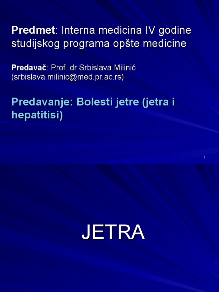 OM IV Interna Medicina Jetra I Hepatitisi 2021 | PDF