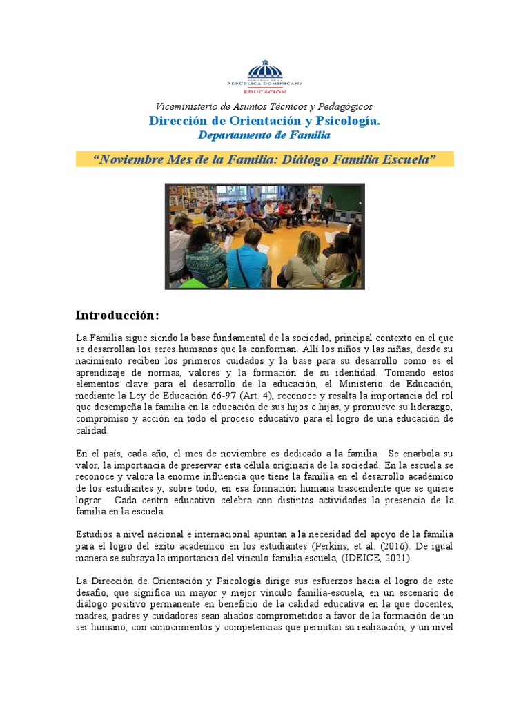 Programa Mes de La Familia (Ultima Version) | PDF | Sicología | Método ...
