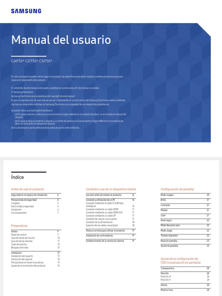 Manual Monitor C27T55 | PDF