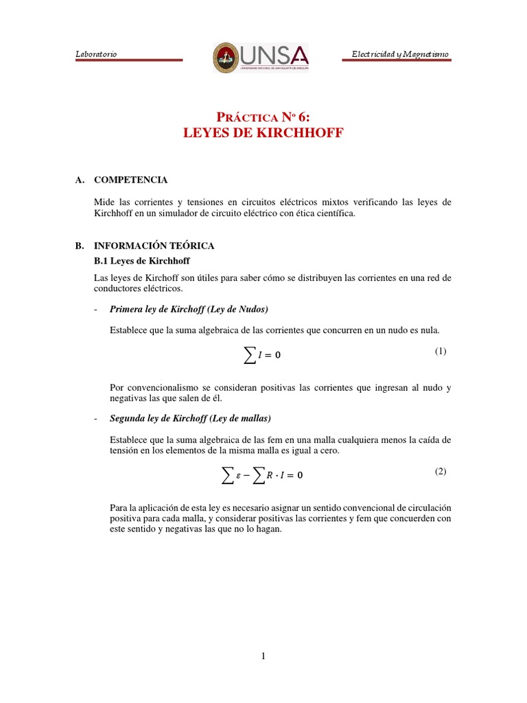 6 Leyes de Kirchhoff - Actualizada | PDF