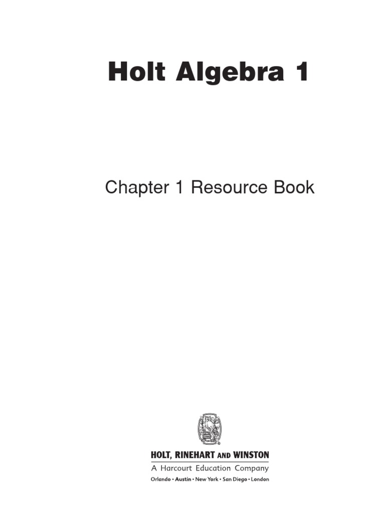 Algebra 1 Chapter 1 WKS | PDF | Numbers | Multiplication