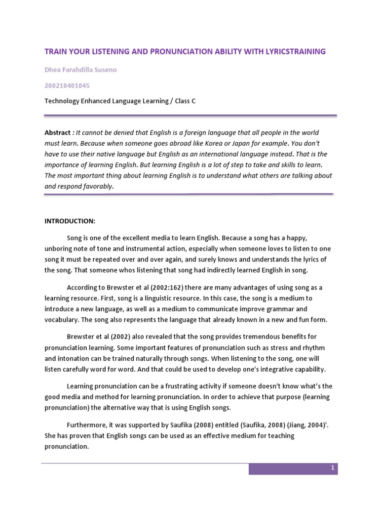 Final Exam Technology Enhanced Language Learning - Dhea Farahdilla S ... Final Exam Technology Enhanced Language Learning - Dhea Farahdilla S ...