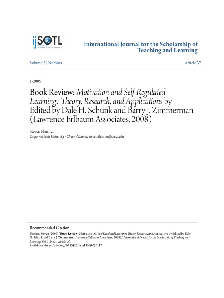 Book Review - Motivation and Self-Regulated Learning | PDF
