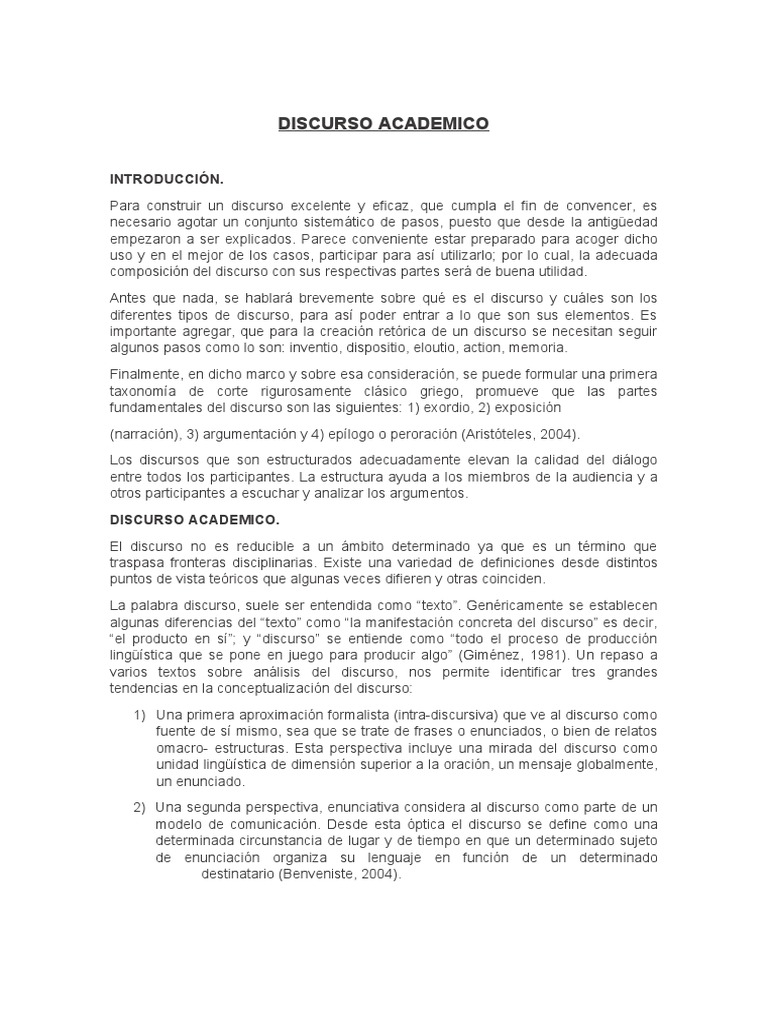 Discurso Academico | PDF