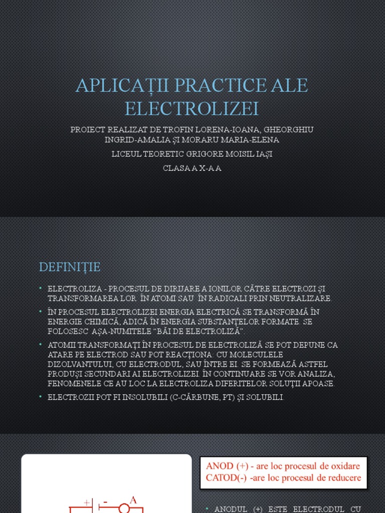 Aplicatii Practice Ale Electrolizei XA | PDF