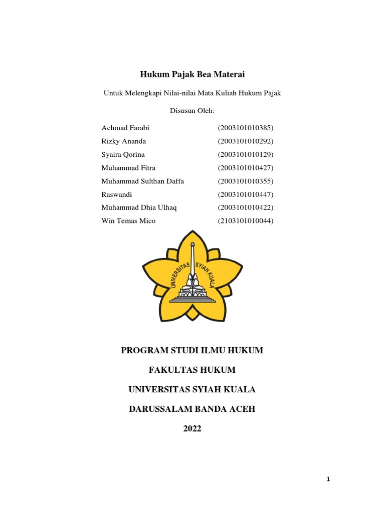 Makalah Kelompok 3 Pajak Bea Materai | PDF