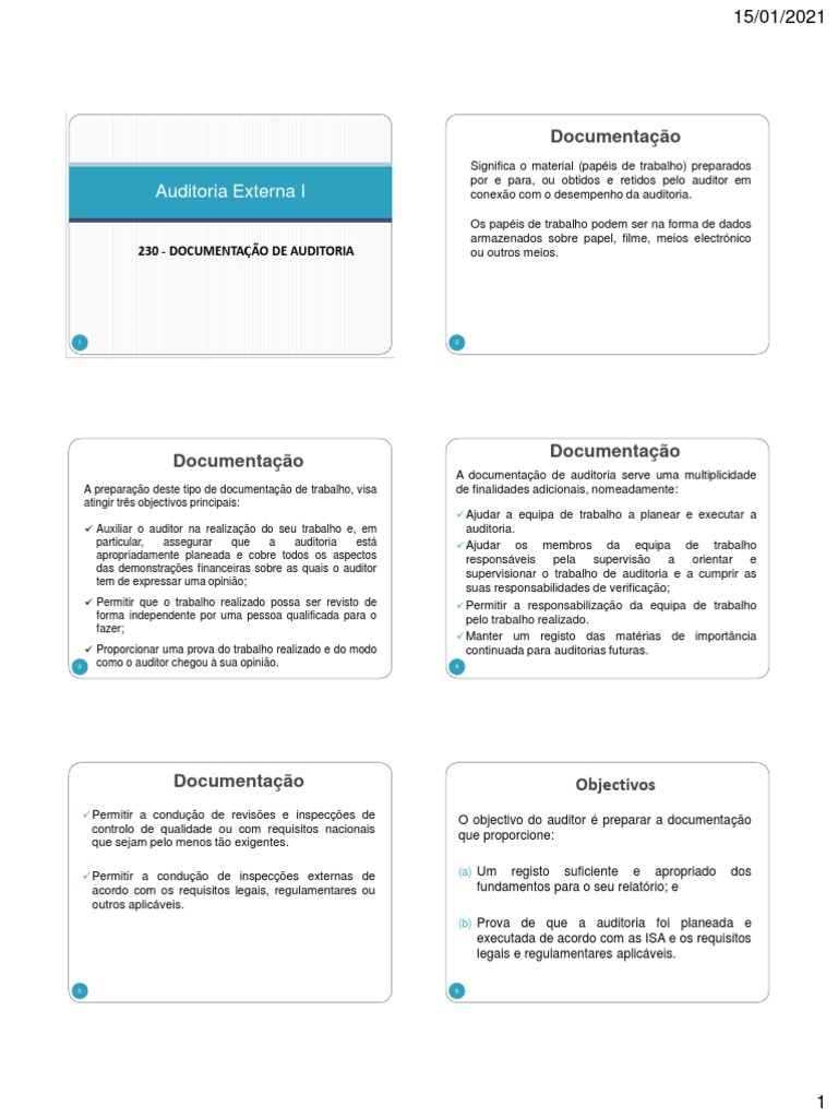 Aula 02 - ISA 230 | PDF | Contabilidade