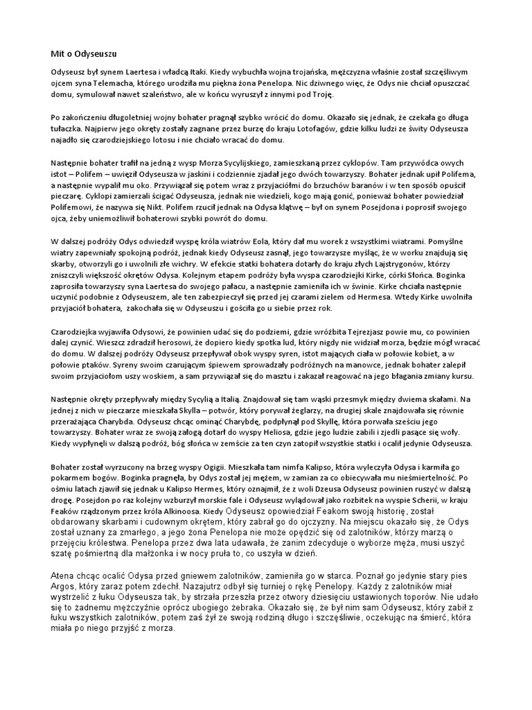 Mit o Odyseuszu | PDF
