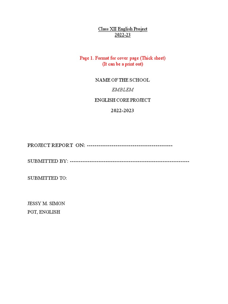 English Project File Introduction Page | PDF | Communication | Behavior ...