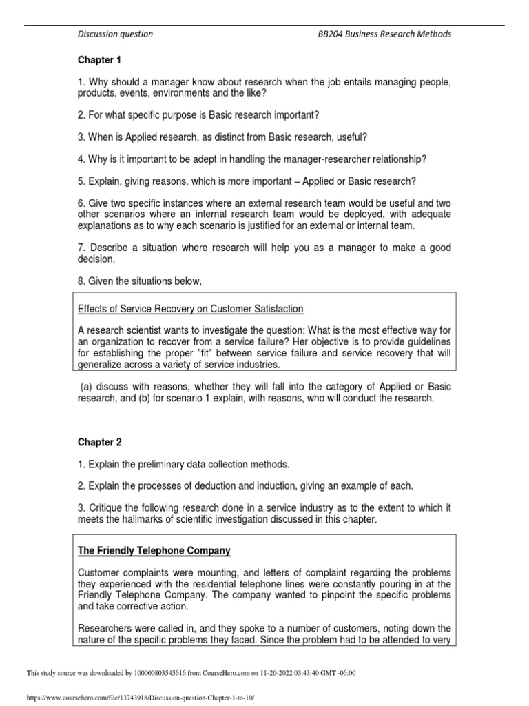 Discussion Question Chapter 1 To 10 | PDF