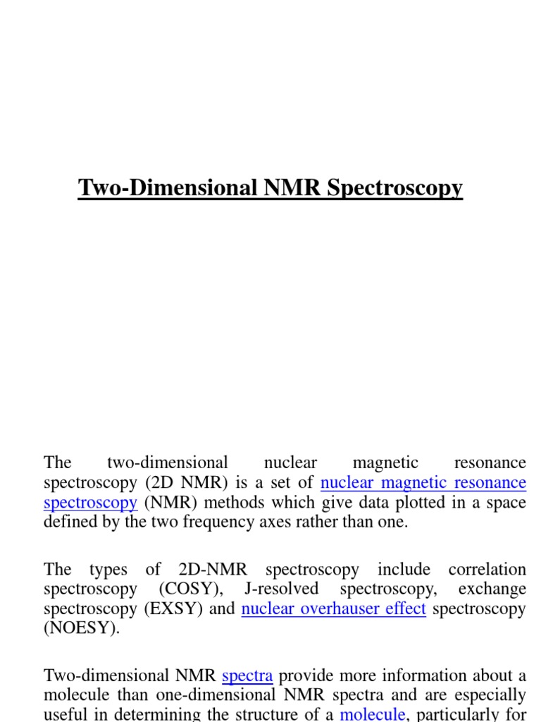 2D NMR | PDF