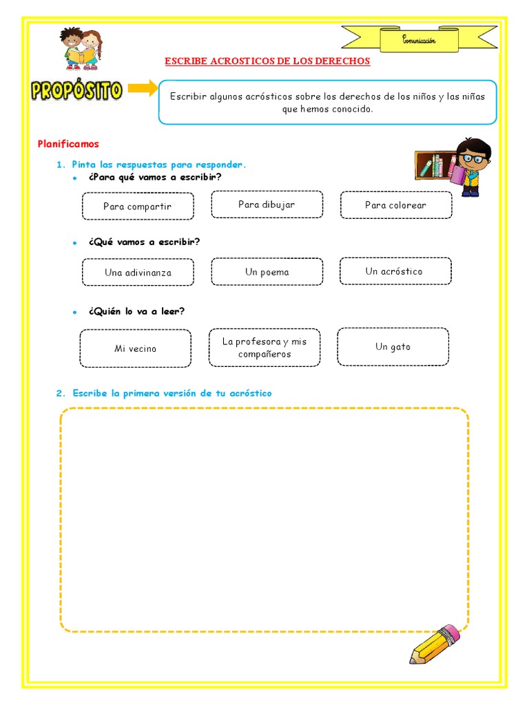 Acrósticos de Derechos para Niños | PDF