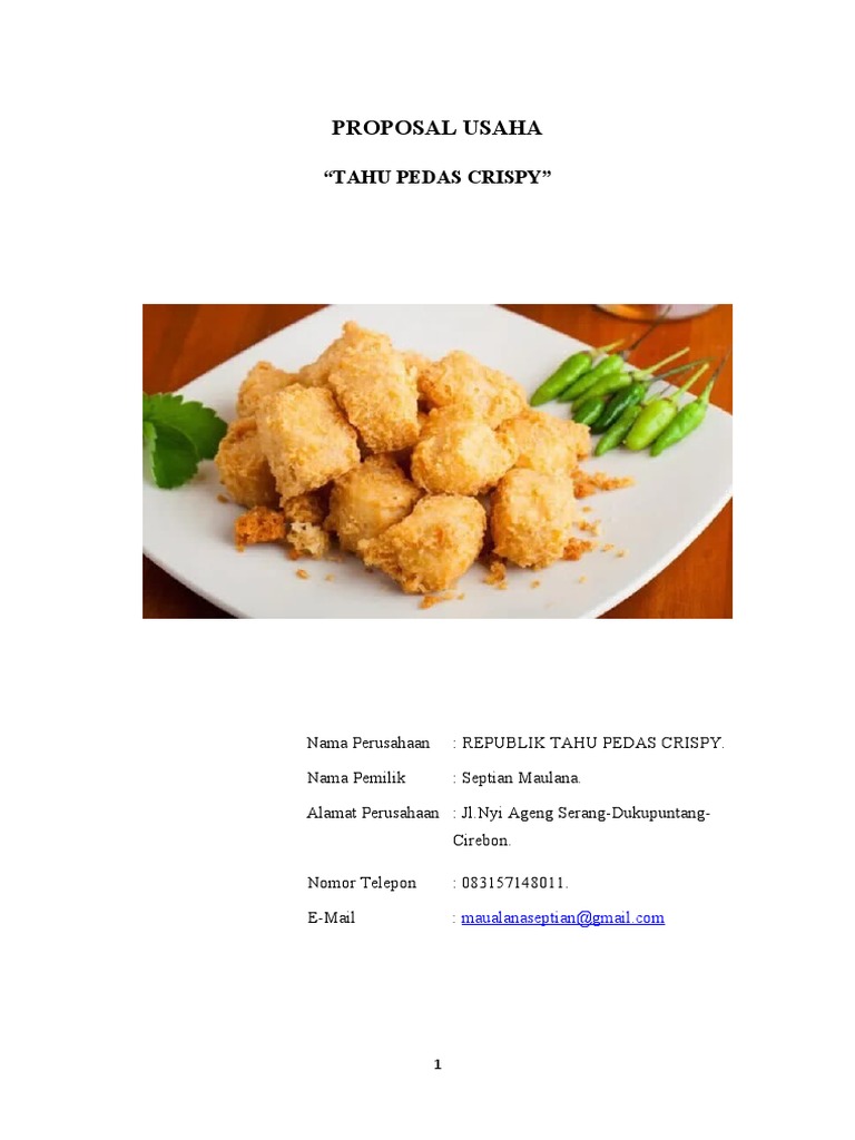 Proposal Tahu Pedas Crispy | PDF