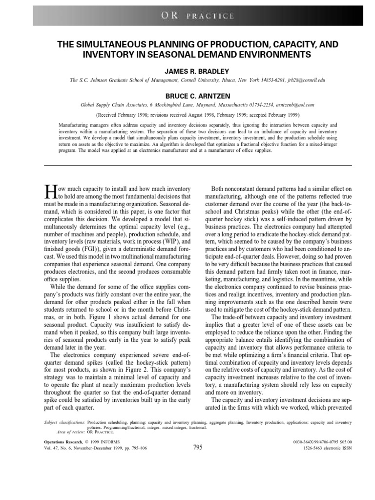 Bradley Arntzen 1999 | PDF | Mathematical Optimization | Inventory