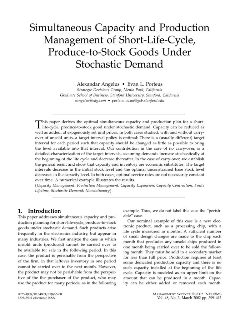 Angelus Porteus 2002 | PDF | Mathematical Optimization | Inventory
