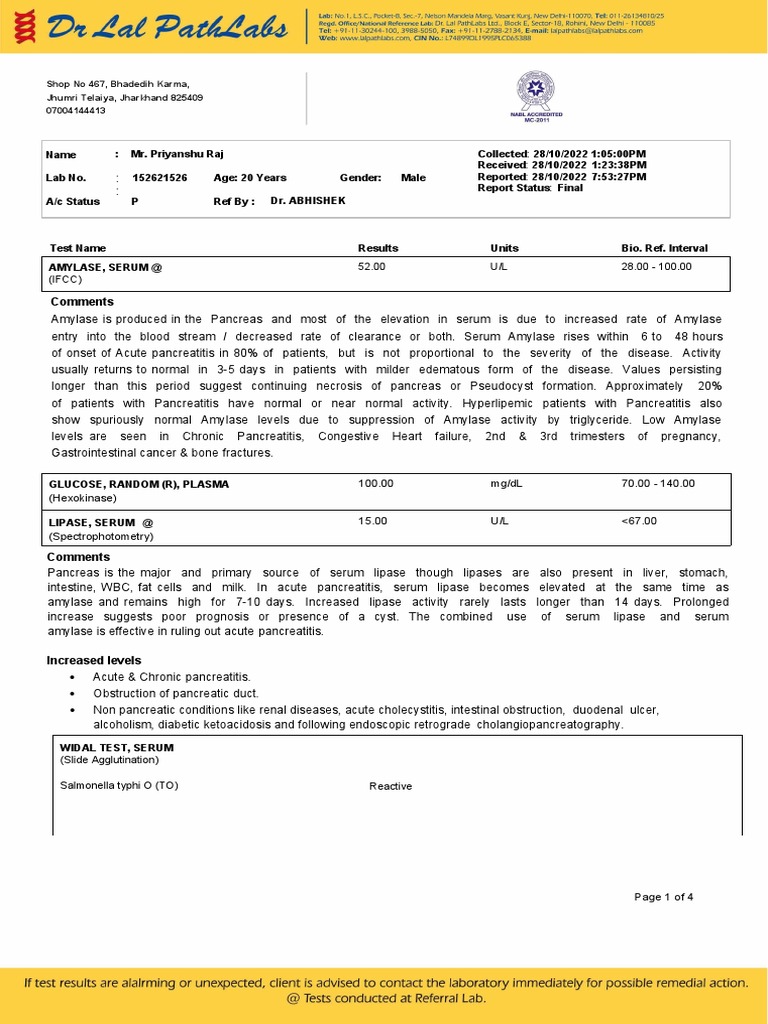 Priyanshu Raj Test Reports | Download Free PDF | White Blood Cell ...