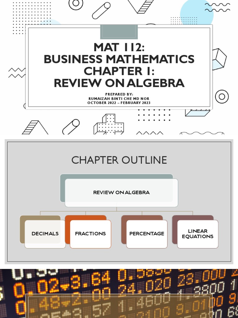 Percentage Calculations in Business Math | PDF | Decimal | Percentage