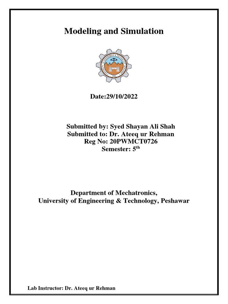 Modeling and Simulation Lab 2 | PDF