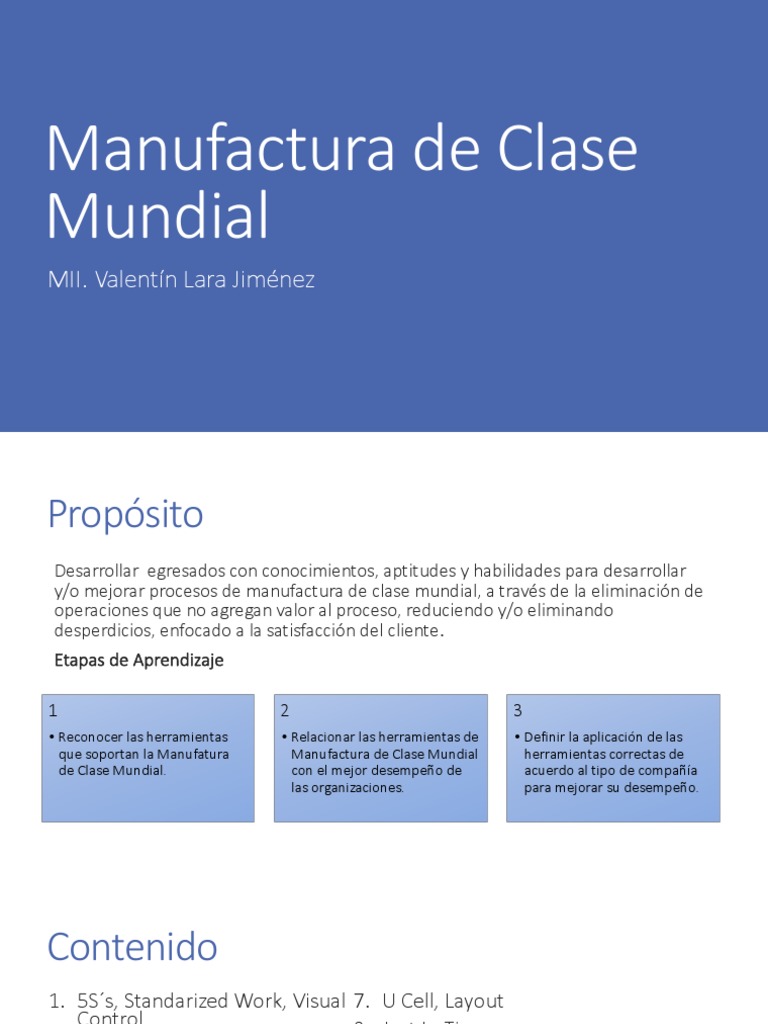 Manufactura de Clase Mundial | PDF