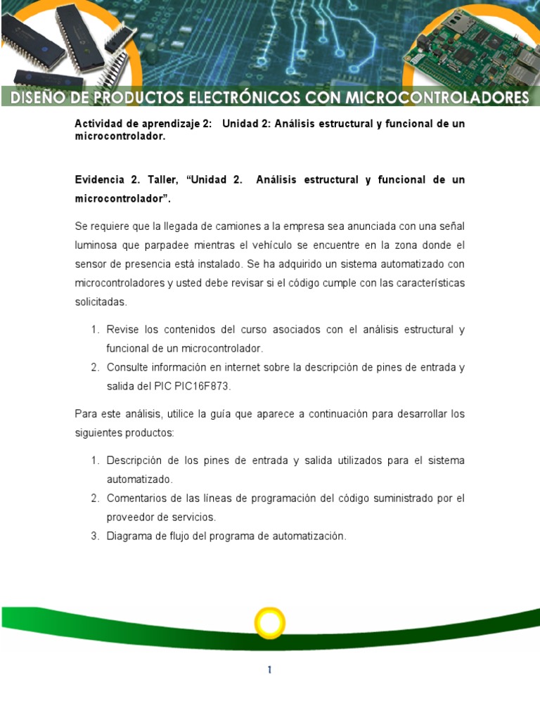 Evidencia 2 Taller Unidad 2 Analisis Estructural y Funcional de Un Microcontrolador | PDF ...