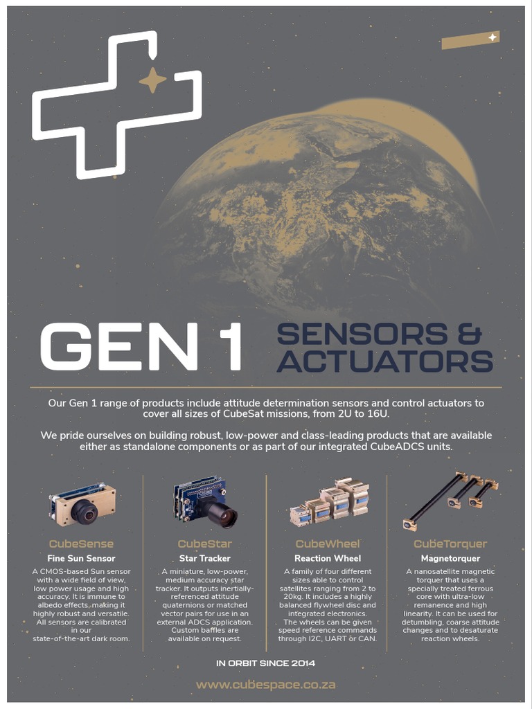 Satsearch Datasheet 9f083m Cubespace Sensors-Actuators | PDF | Attitude Control