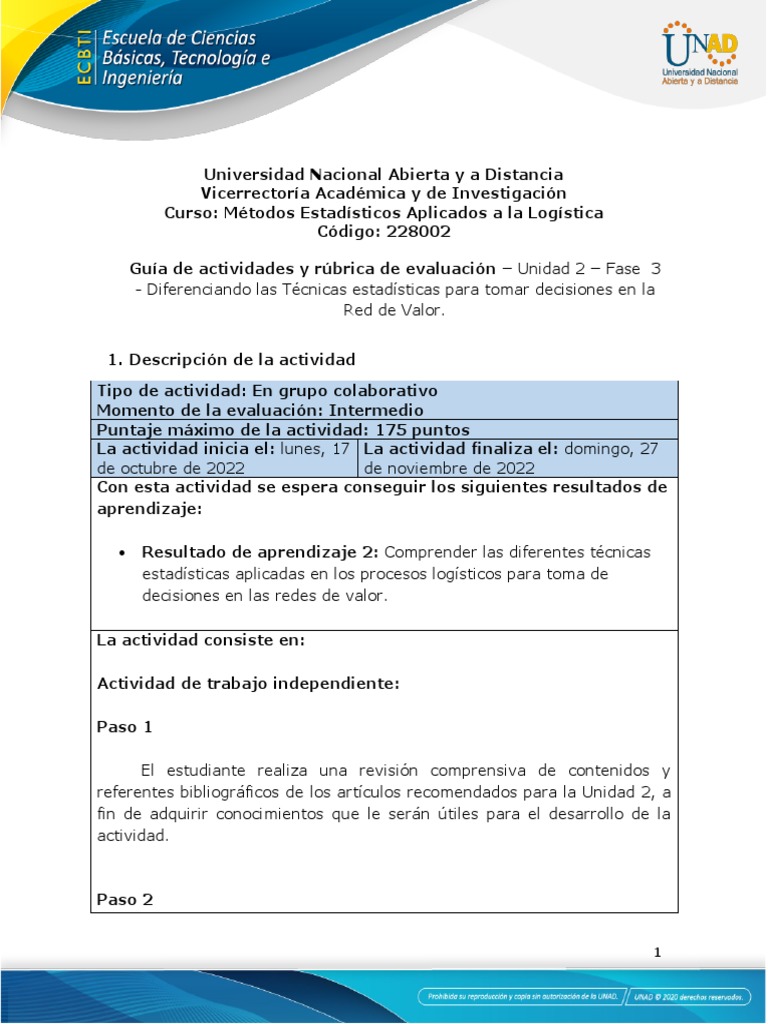 Guia de Actividades y Rúbrica de Evaluación - Unidad 2 - Fase 3 - Diferenciando Las Técnicas ...