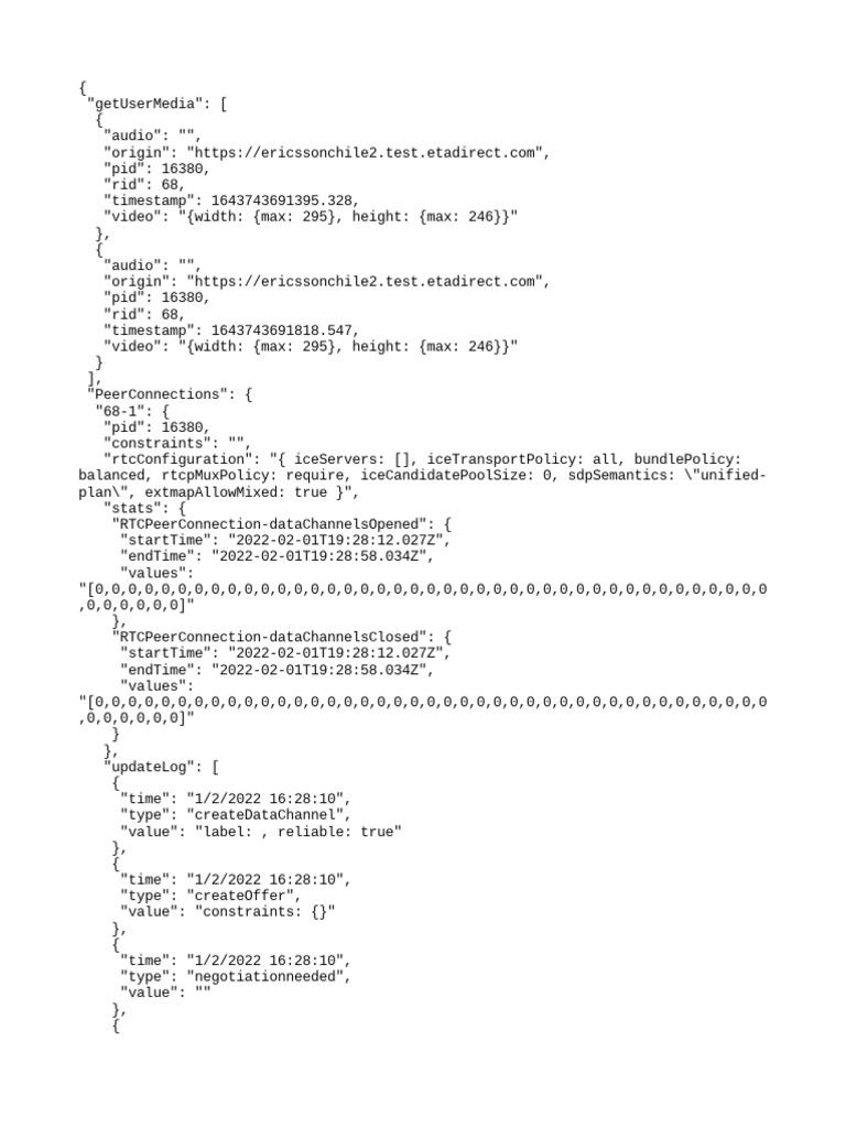 Webrtc Internals Dump | PDF | Network Protocols | Network Architecture Webrtc Internals Dump | PDF | Network Protocols | Network Architecture