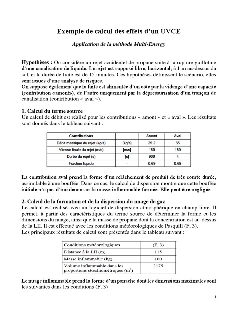 Exemple Calcul Effets UVCE | PDF