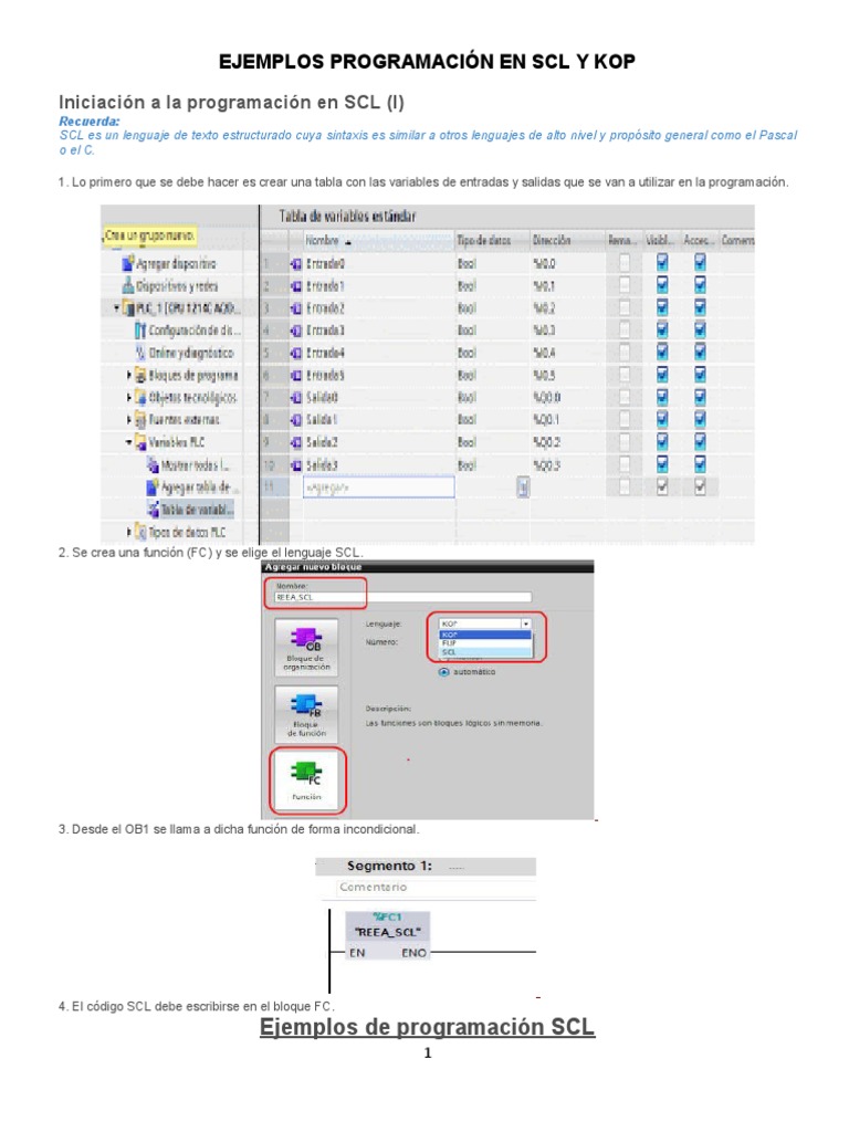 Introdución Programación en SCL y KOP | PDF