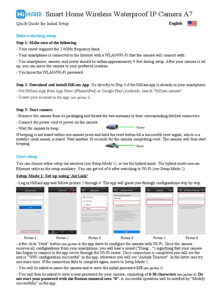 HiKam - A7 - en US New V1.3 | PDF | Wireless Lan | Wi Fi