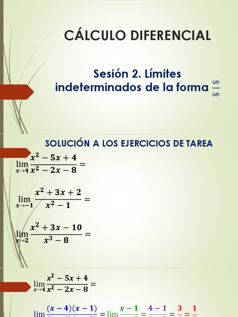 Sesión 2. Límites Indeterminados | PDF | Matemáticas | Análisis matemático