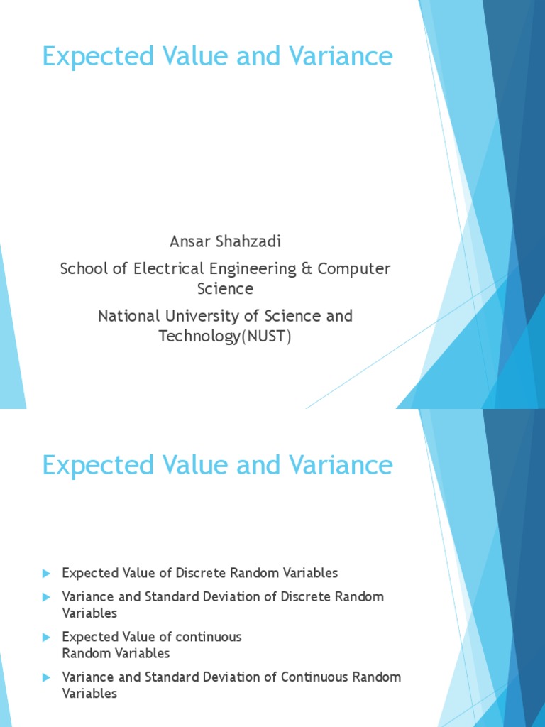 Expectation And Variance Pdf Variance Standard Deviation
