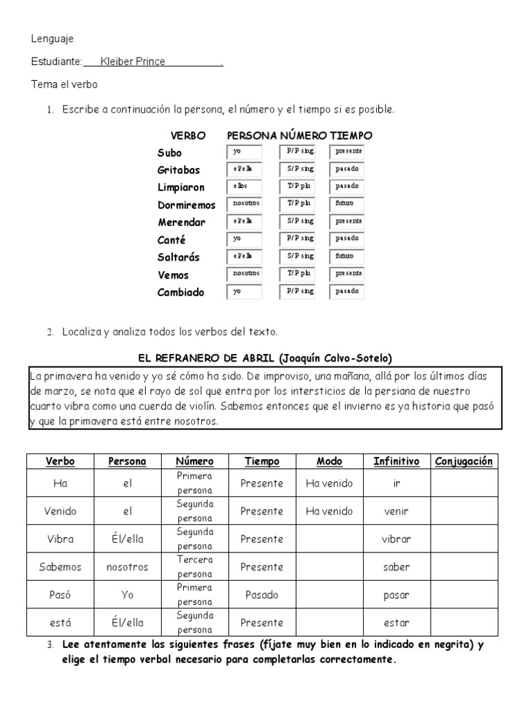 Lenguaje 5 Ejercicios | PDF
