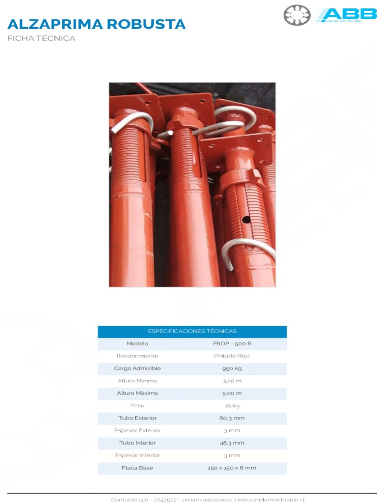 Ficha Técnica - Alzaprima Robusta (Roja) | PDF