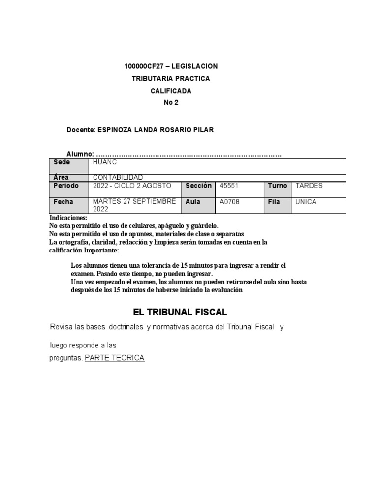 PRACTICA CALIFICADA N 2 (1) Legislacion | PDF