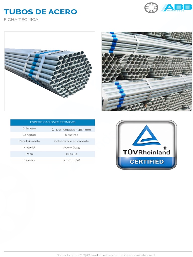 Ficha Técnica - Tubos | PDF