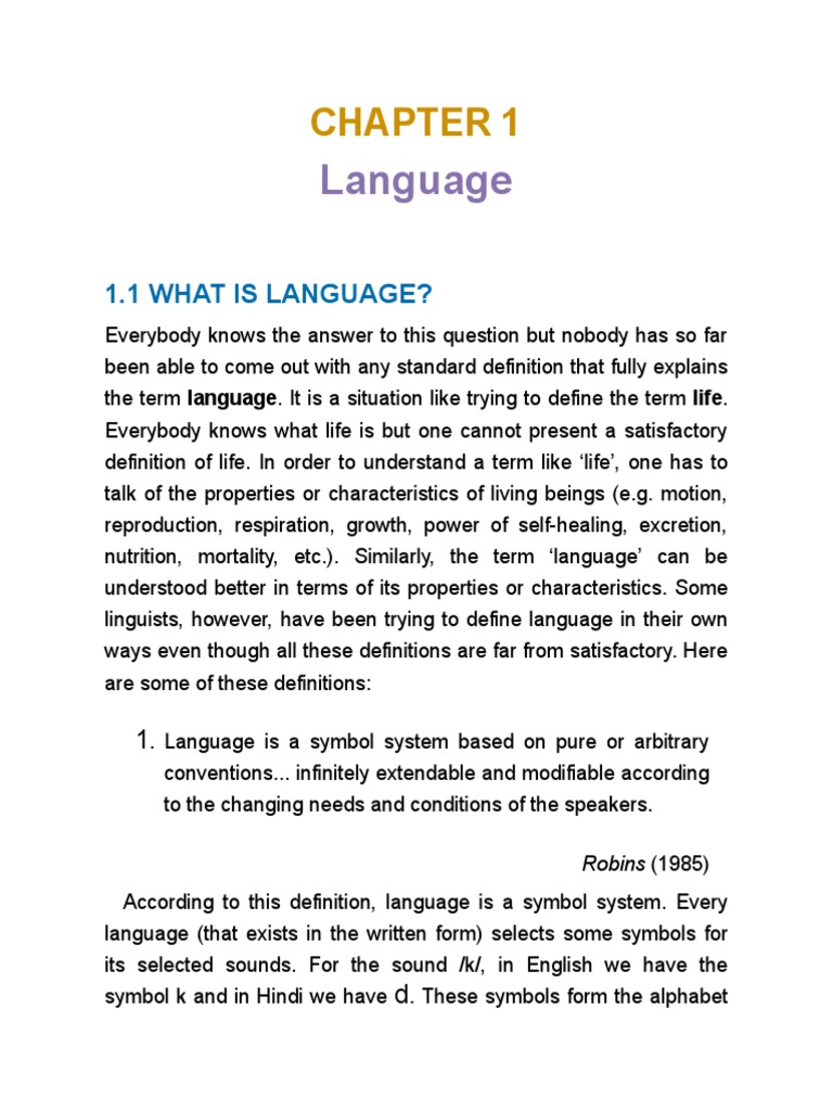 1.1 What Is Language? | PDF | Communication | Word