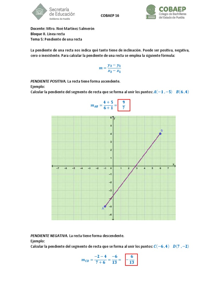 Tema 5. Pendiente de Una Recta | PDF