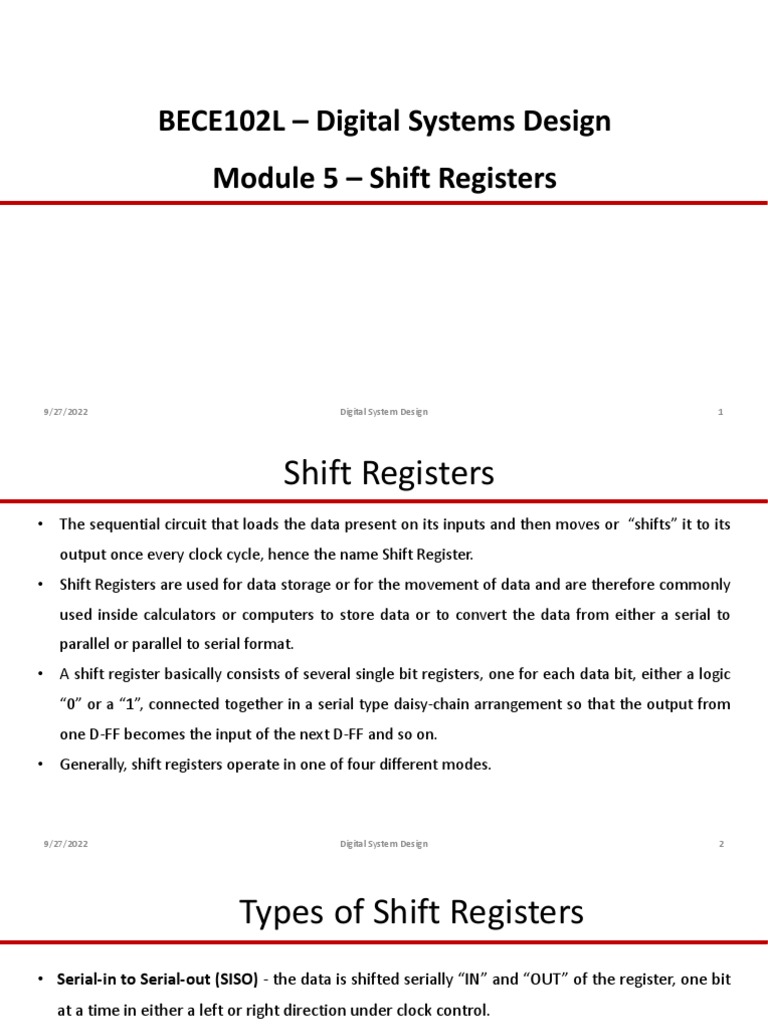 FALLSEM2022-23 BECE102L TH VL2022230102875 Reference Material I 17-09-2022 Shift Registers ...