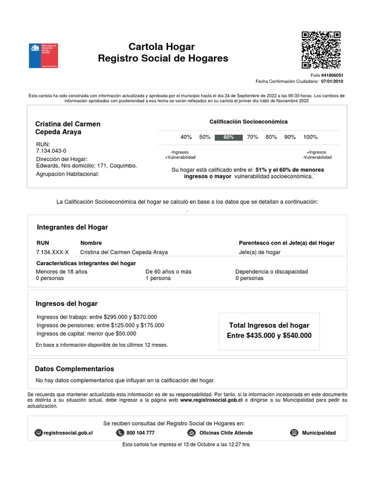 RSH Señora Cristina Cepeda | PDF