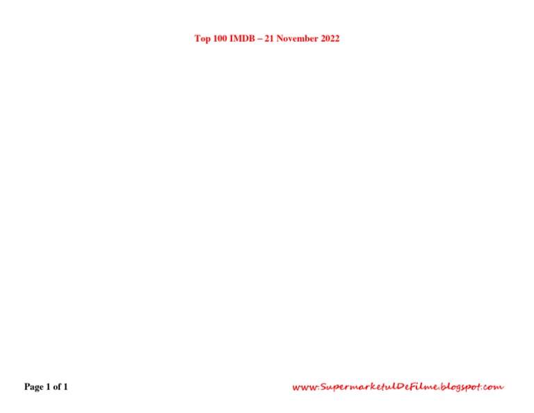 Top 100 IMDB - 21 November 2022 | PDF