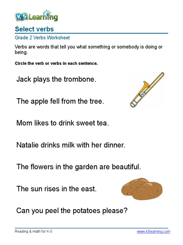 2nd Grade Circle Verb 6 | PDF