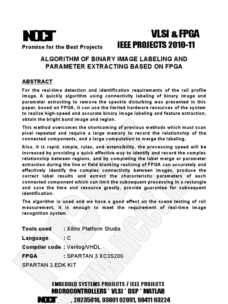 Abstracts - VLSI Projects 2010 - NCCT, Final Year Projects IEEE ...
