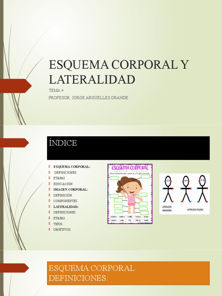 T4 Esquema Corporal y Lateralidad | PDF