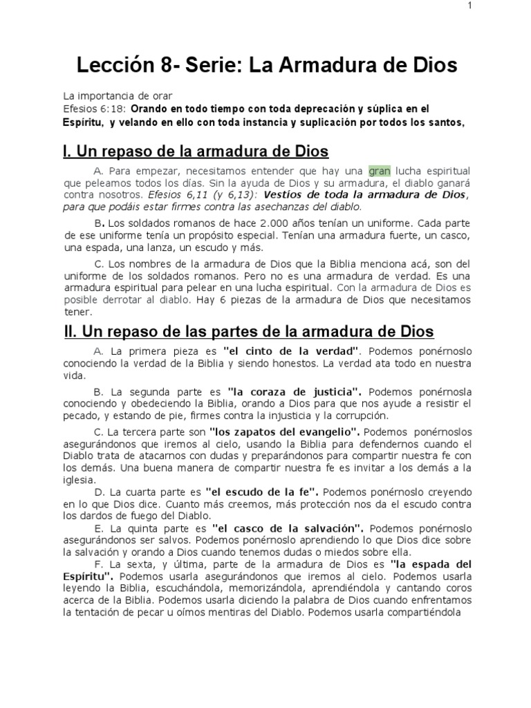 Lección 8 | PDF | Oración | Diablo