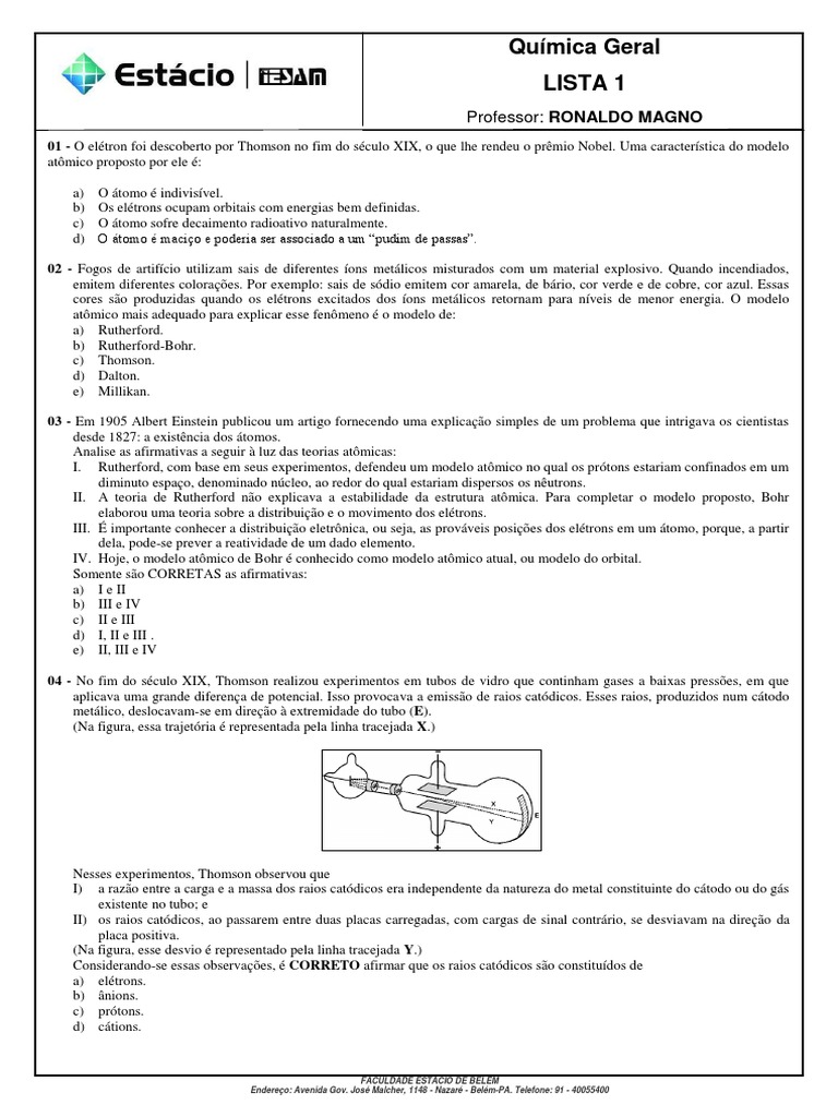 Exercicio LISTA 1 | PDF