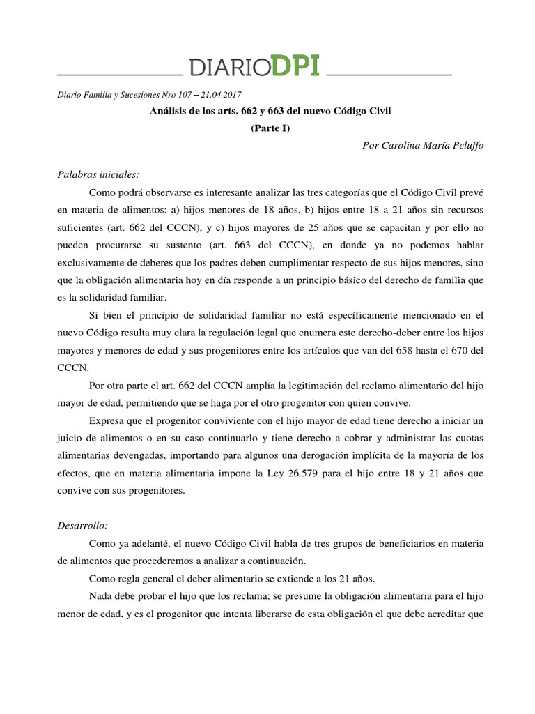 Análisis de Los Arts. 662 y 663 Del Nuevo Código Civil Partes I y II ...