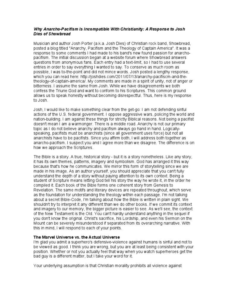 Anarcho-Pacifism vs. Christian Theology | PDF | Victimology | Covenant ...